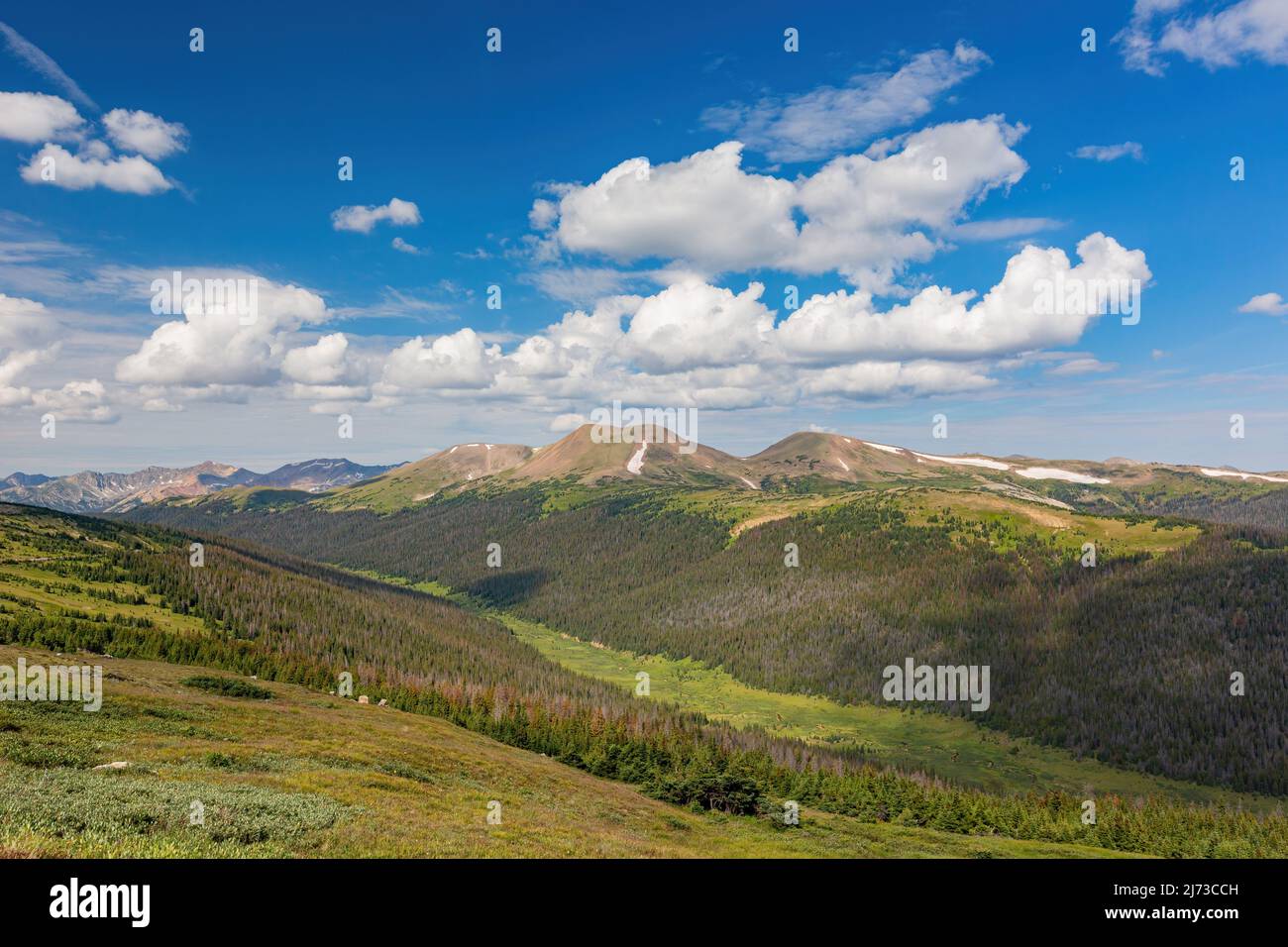 Superb landscape of Alpine Ridge Trail at Rocky Mountain National Park ...