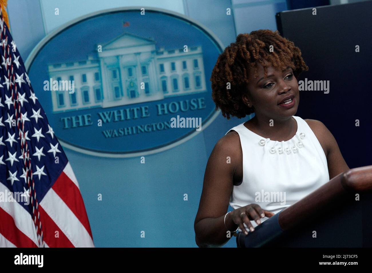 White House Deputy Press Secretary Karine Jean-Pierre speaks after ...