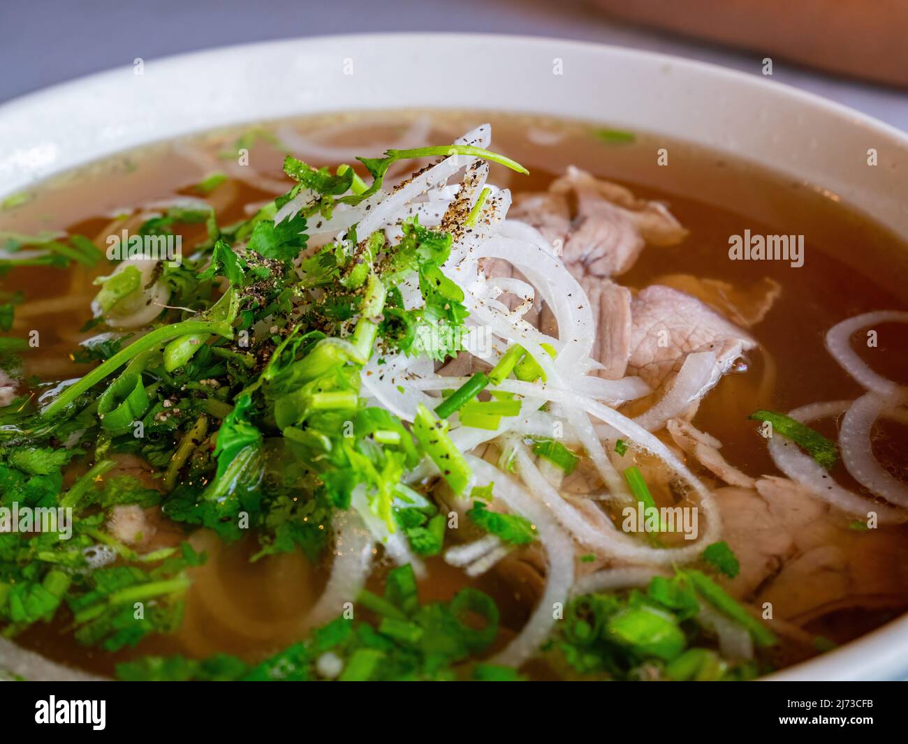 Close up shot of beef pho at Colorado Stock Photo - Alamy