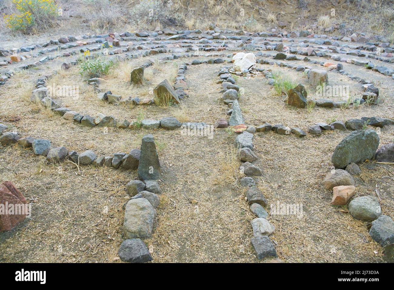 Labyrinth made out of rocks in Winkleman, Arizona Stock Photo - Alamy