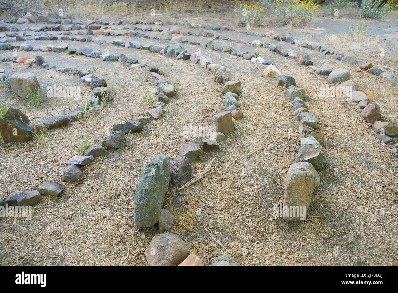 Labyrinth made out of rocks in Winkleman, Arizona Stock Photo - Alamy