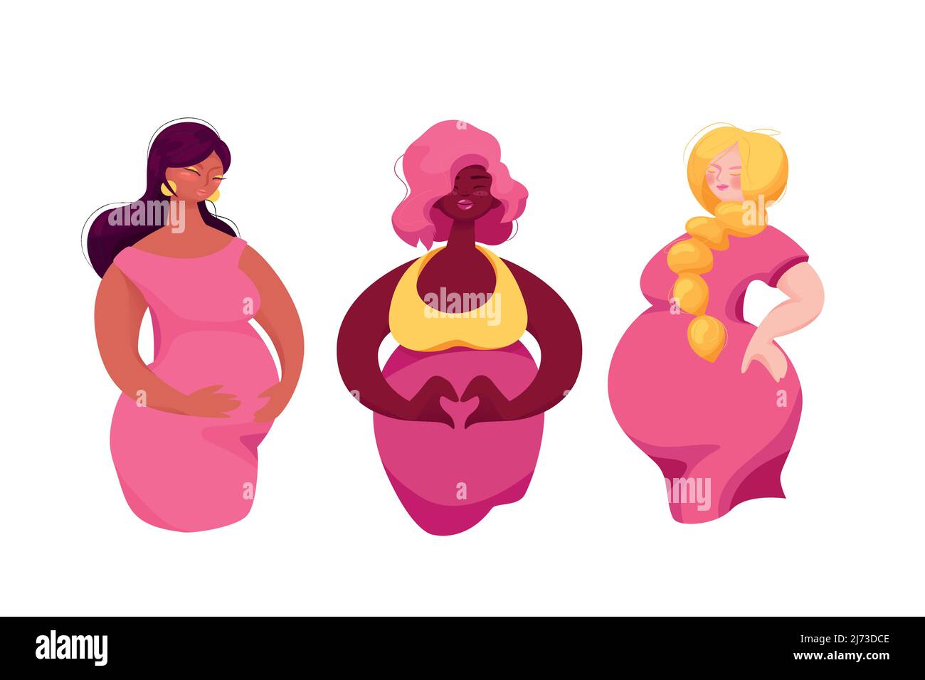 Pregnant black woman happy Stock Vector Images - Alamy