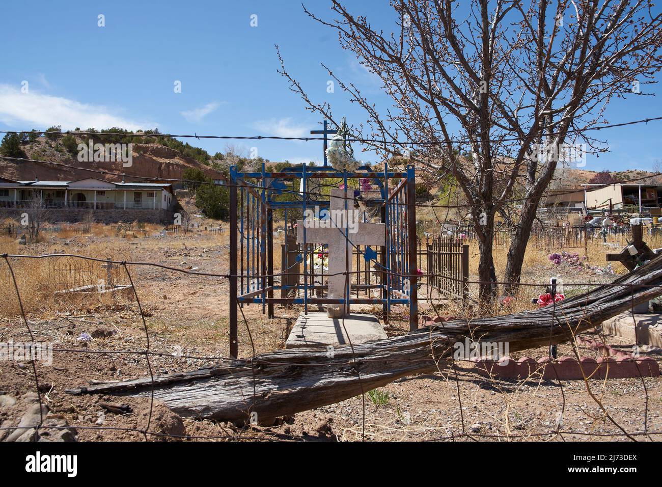 Old, road side cemetery in Chimayo, New Mexico Stock Photo - Alamy