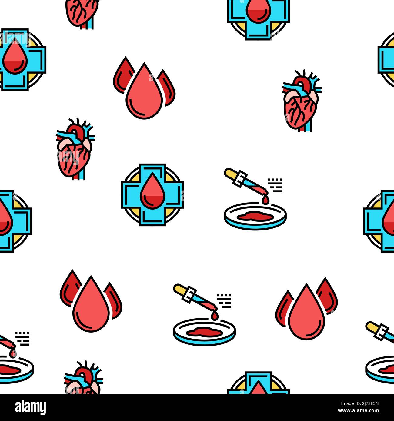Blood Pressure Measuring Gadget Vector Seamless Pattern Stock Vector ...