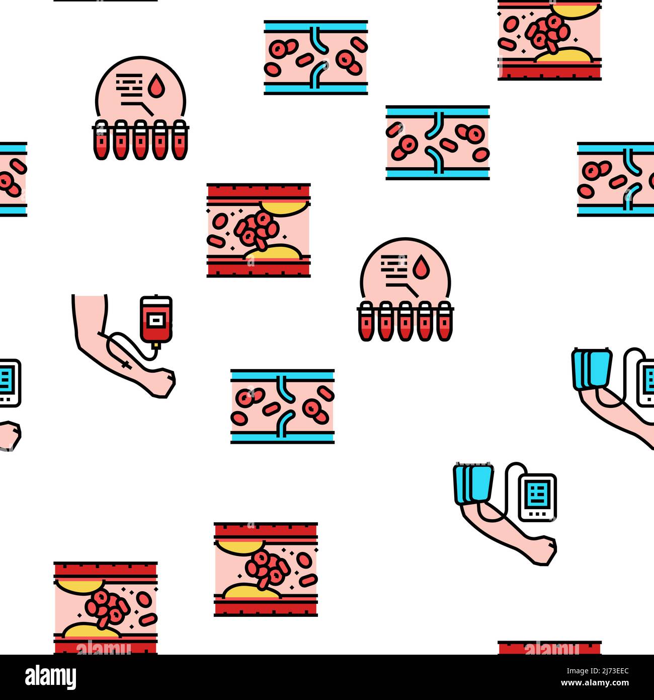 Blood Pressure Measuring Gadget Vector Seamless Pattern Stock Vector ...