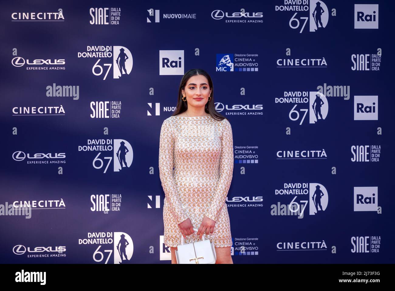 Rome, Italy - May 3, 2022: Swamy Rotolo attends the red carpet of the ...