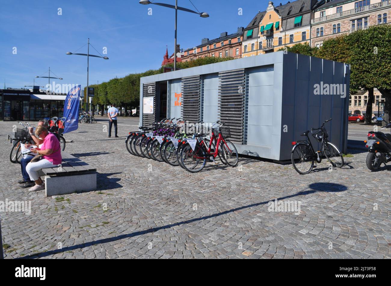 Bike rentals on Strandvägen, Ostermalm waterfront, Stockholm, Sweden ...