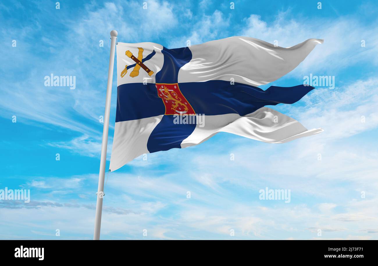 official flag of commander of the Finnish Defence Forces , Finland at ...