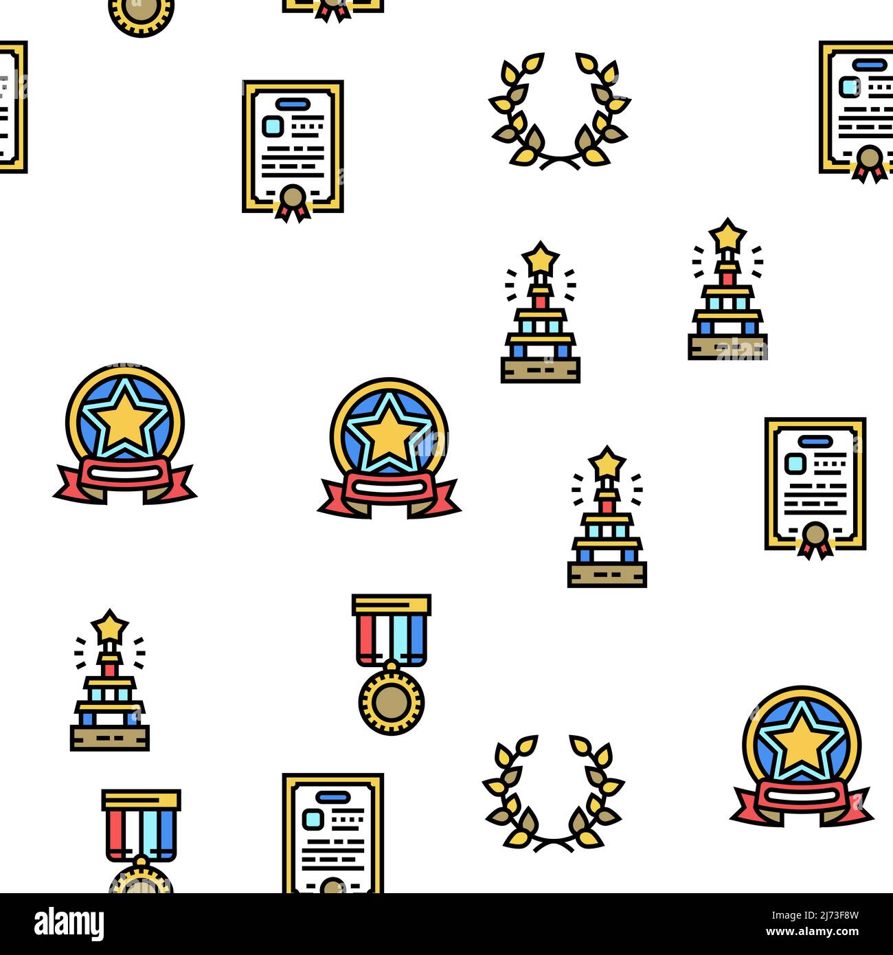 Award For Winner In Championship Vector Seamless Pattern Stock Vector ...