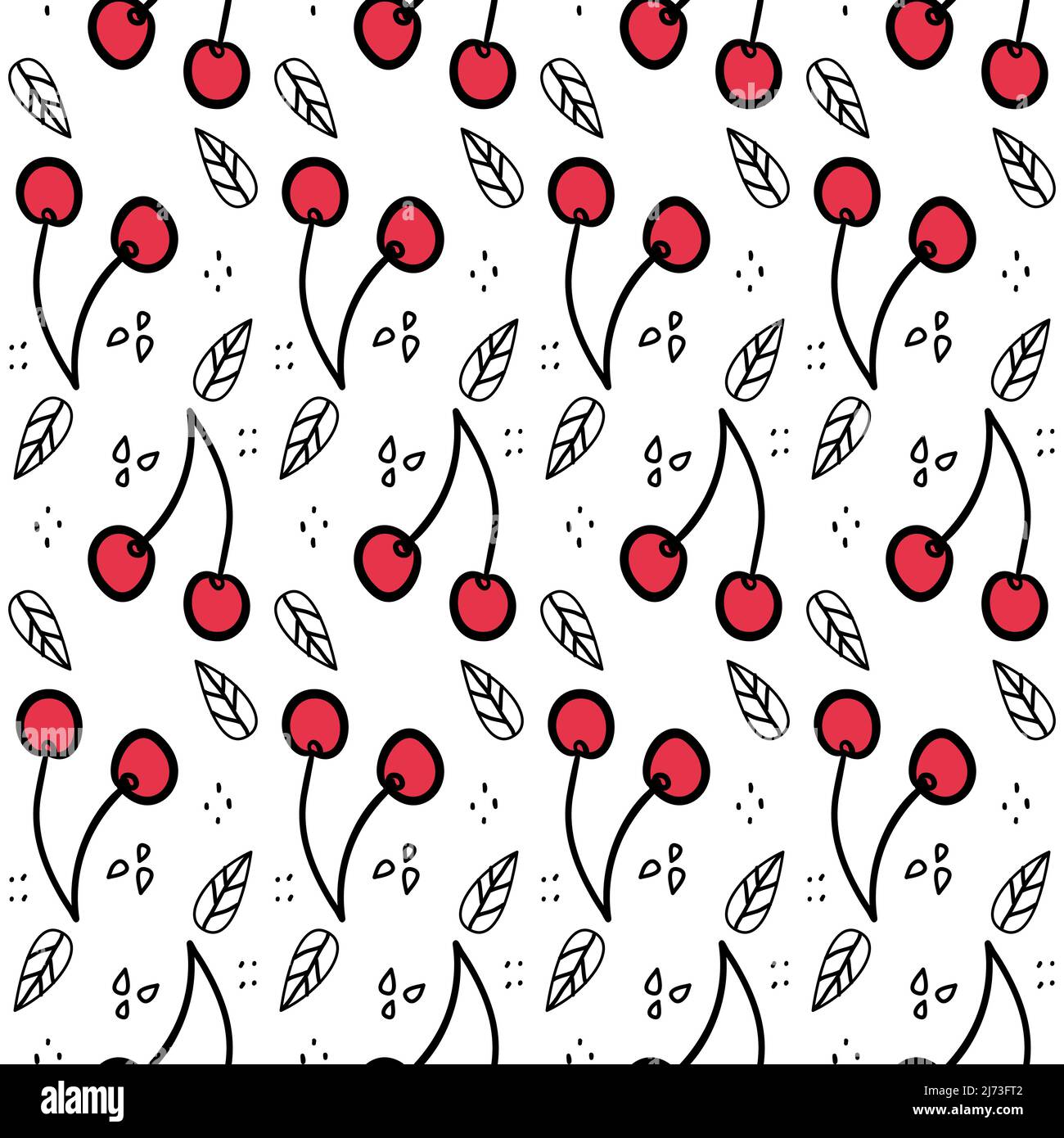 Sweet cherry repeating pattern. Seamless texture with wild berries ...