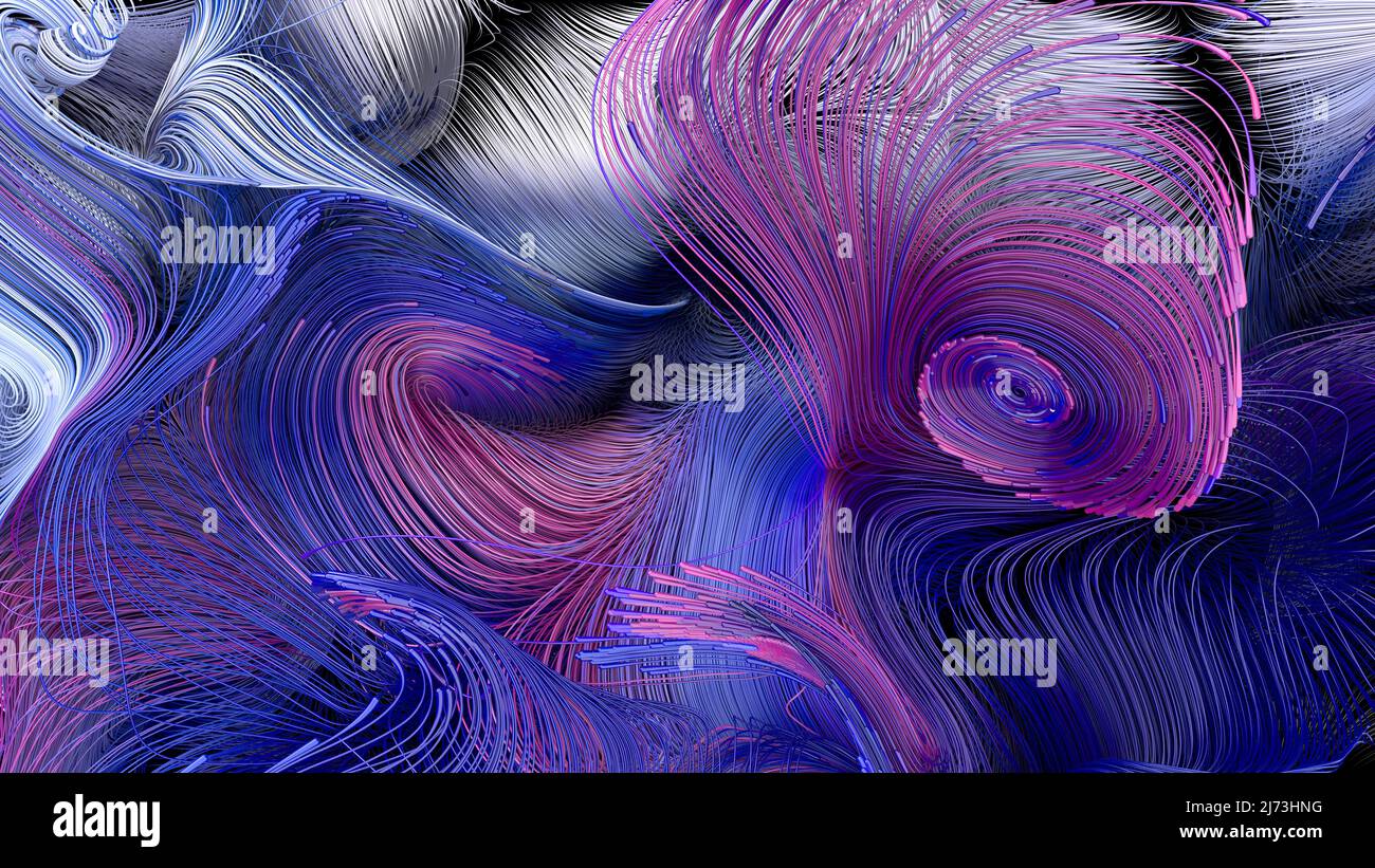 Beautiful abstract wires on a black background. Modern technological background. An element of ...