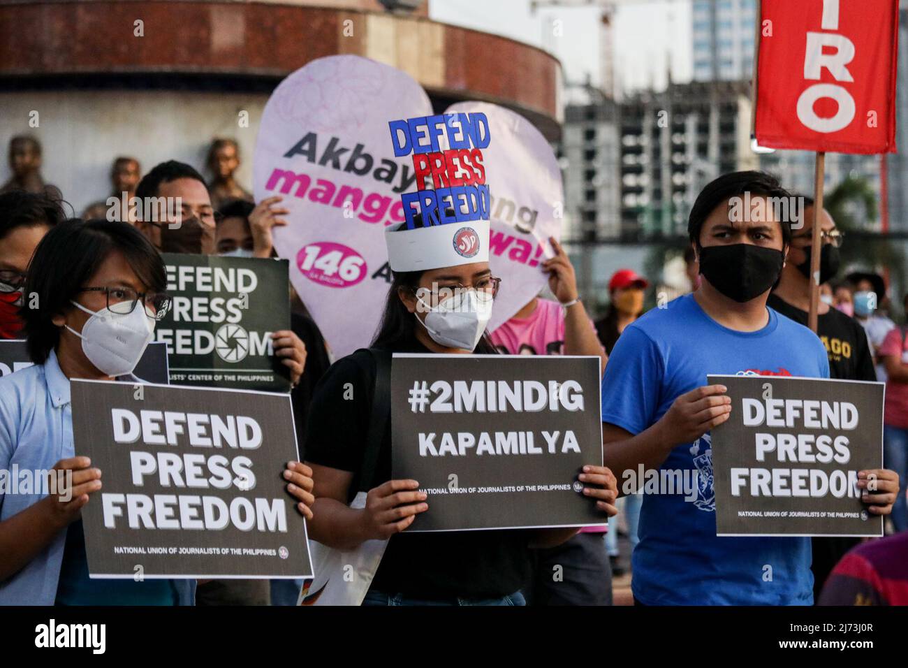Manila, Philippines: May 5, 2022, Press freedom advocates and members ...