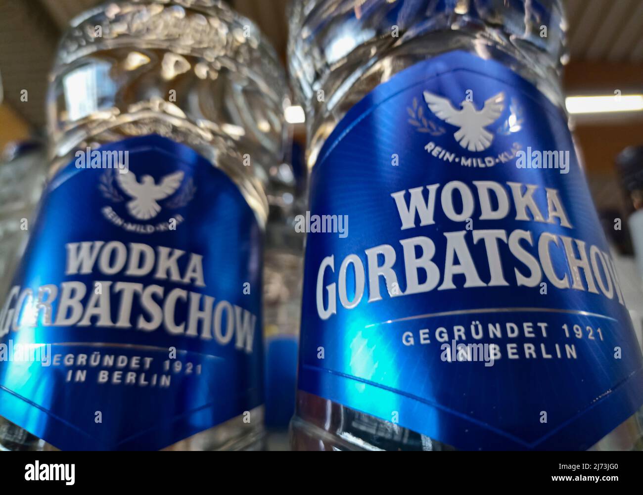 Bottles of Gorbatschow vodka in the Rewe supermarket Stock Photo - Alamy