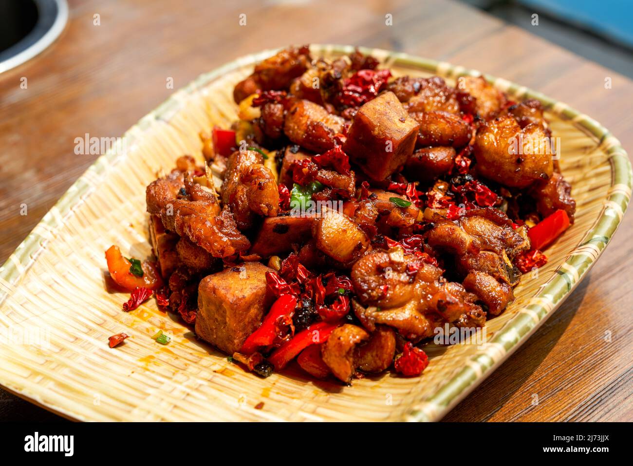 A classic dry fragrant and delicious Sichuan dish, spicy chicken Stock ...