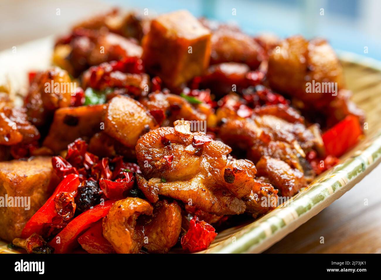 A classic dry fragrant and delicious Sichuan dish, spicy chicken Stock ...
