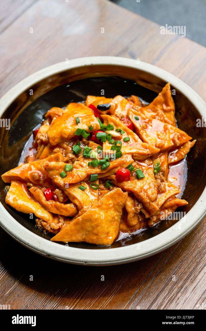 A classic and delicious Chinese dish, braised farm tofu in sauce Stock ...