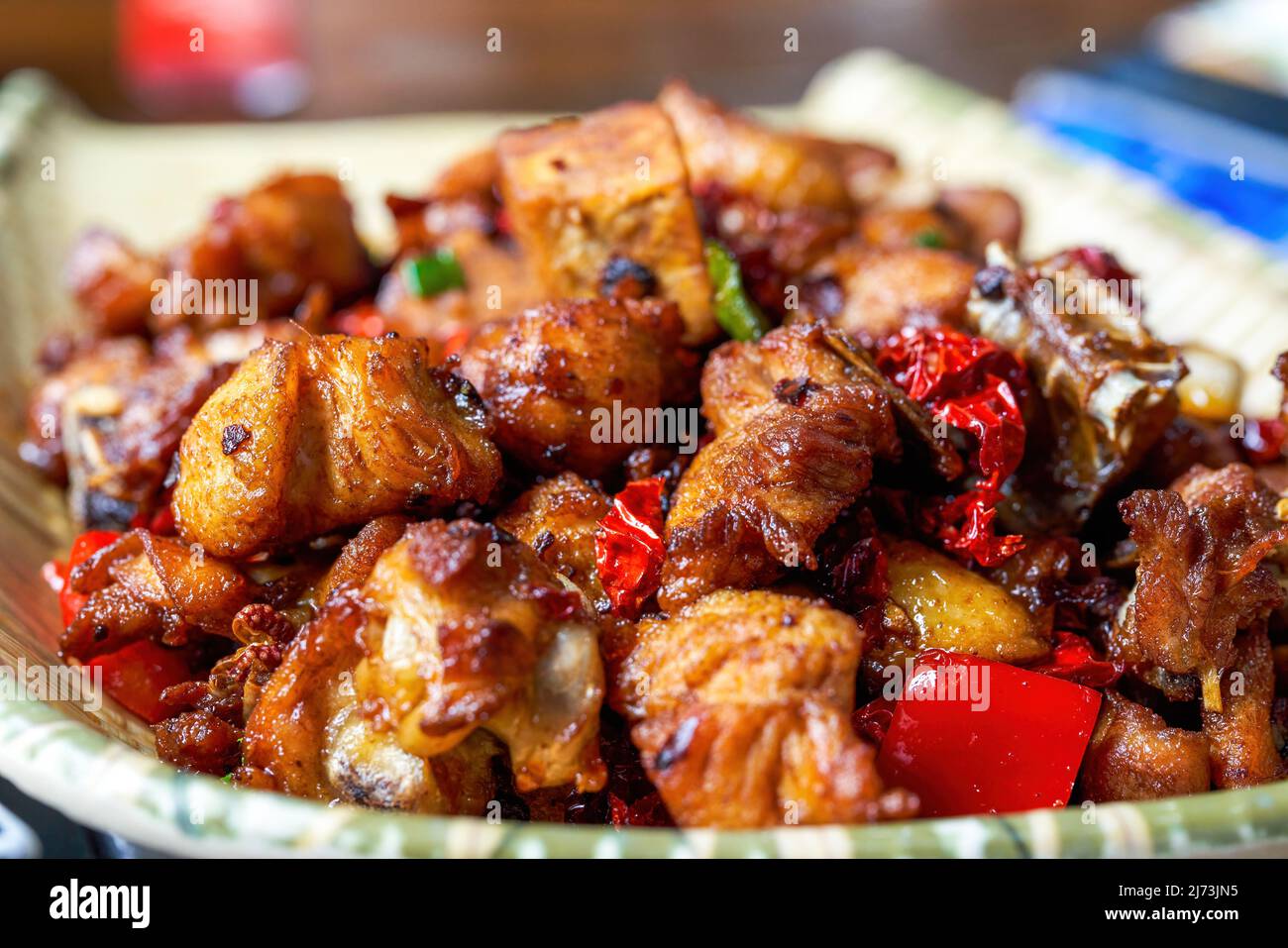 A classic dry fragrant and delicious Sichuan dish, spicy chicken Stock ...