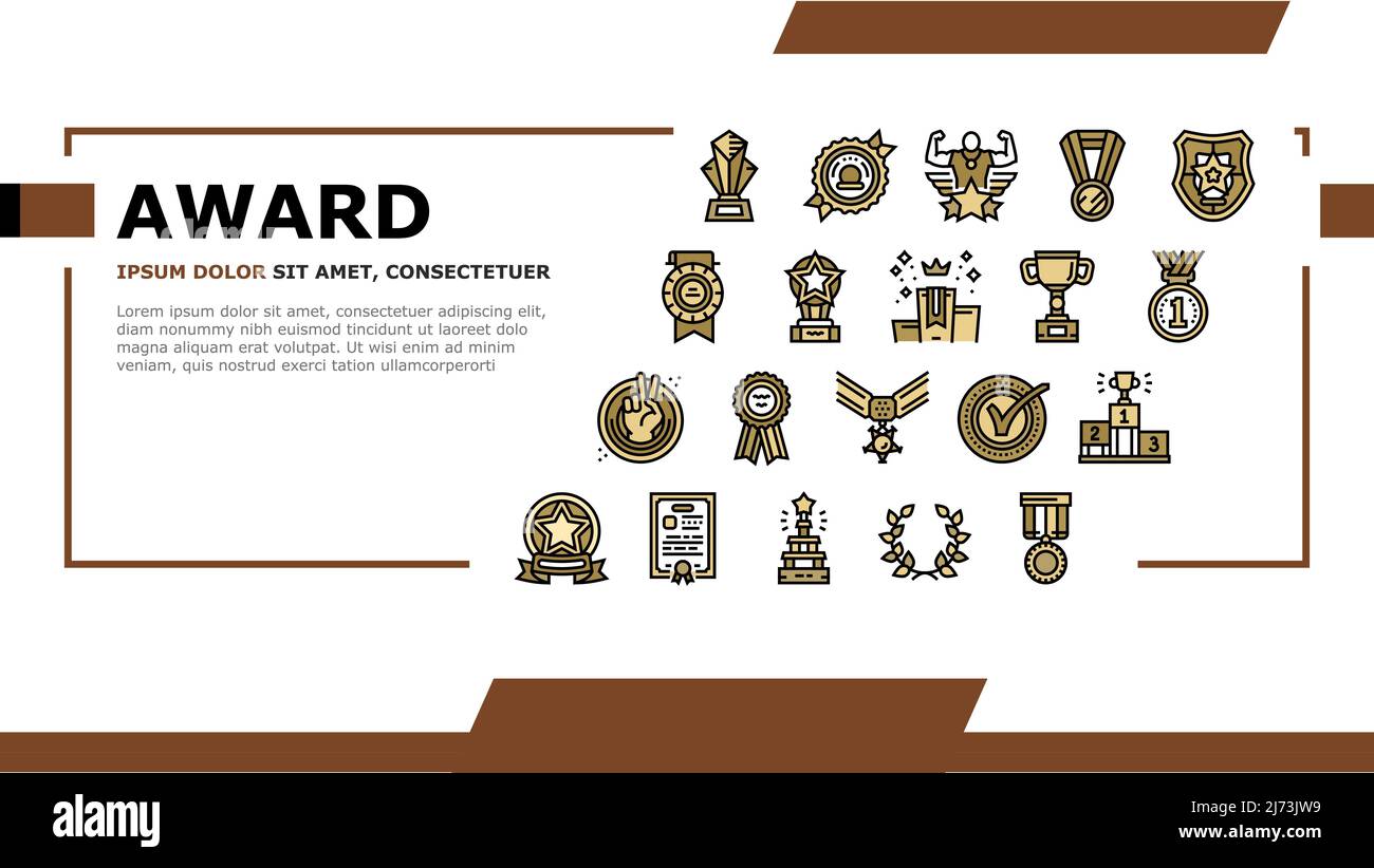 Award For Winner In Championship Landing Header Vector Stock Vector ...