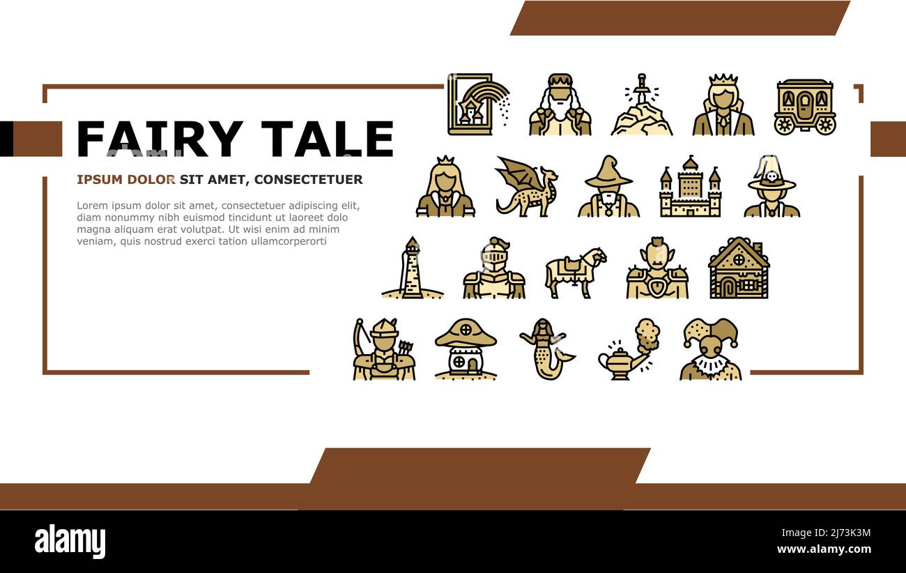 Fairy Tale Magical Story Book Landing Header Vector Stock Vector Image ...