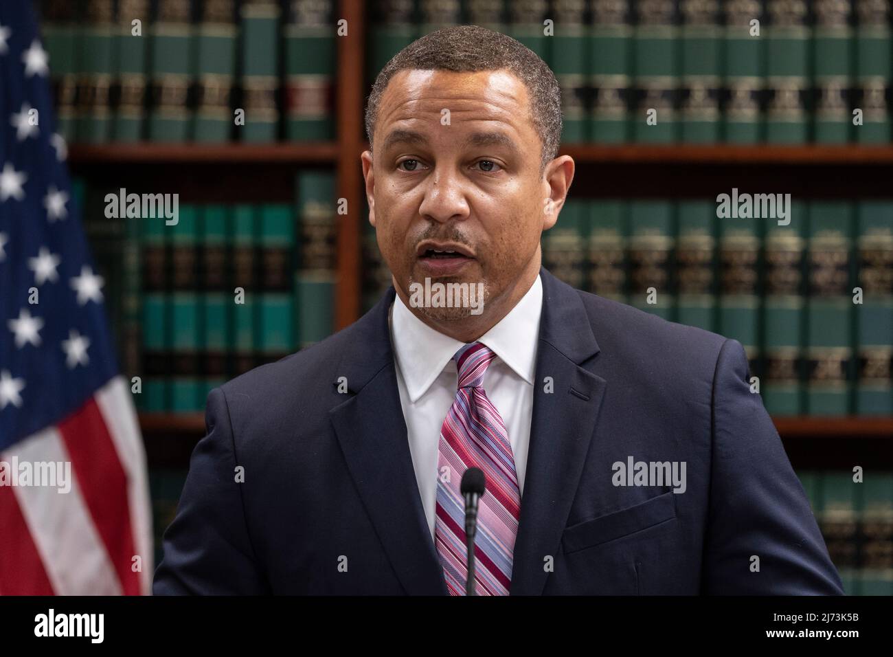 New York, NY - May 5, 2022: US Attorney Breon Peace speaks during press ...