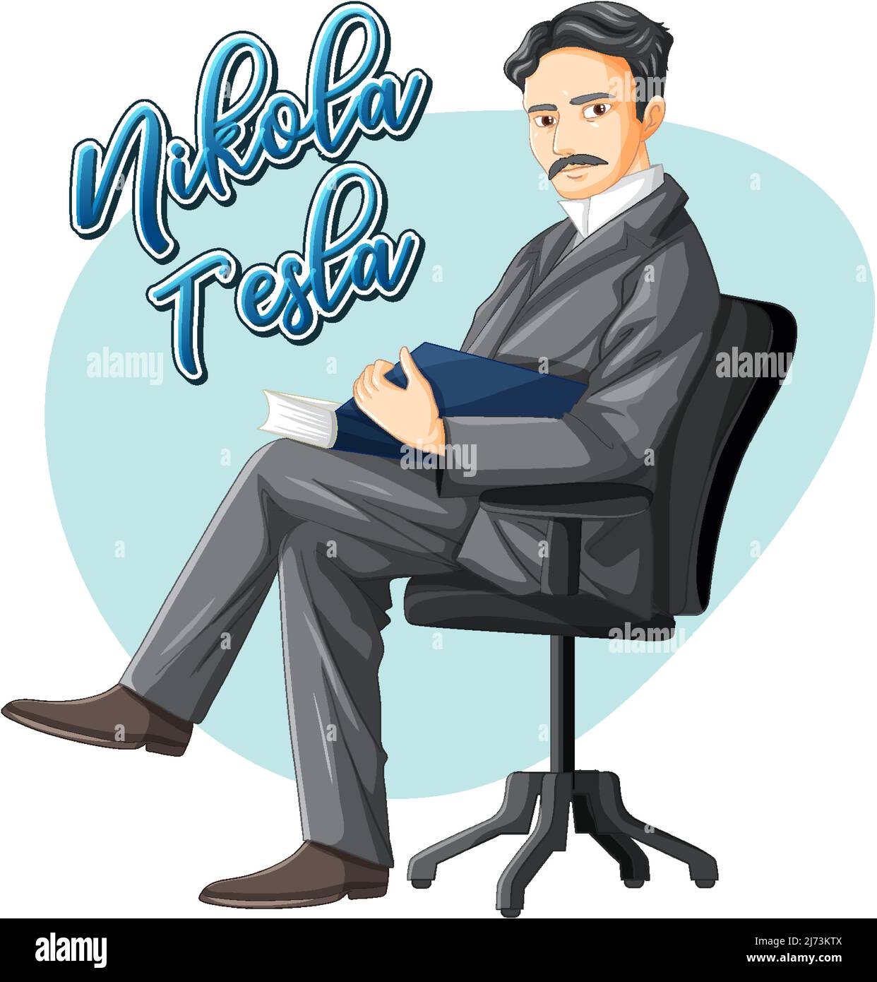 Nikola Tesla cartoon character illustration Stock Vector Image & Art ...