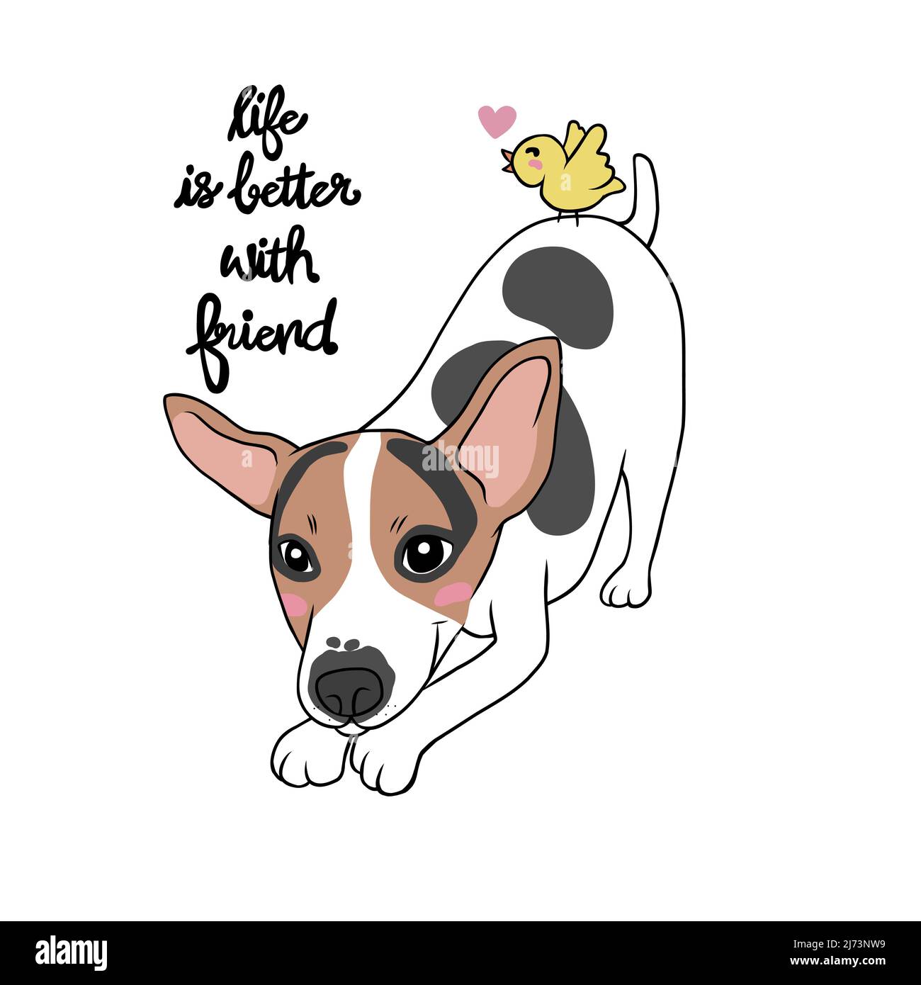 Jack Russell Terrier dog with little bird friend, Life is better with ...