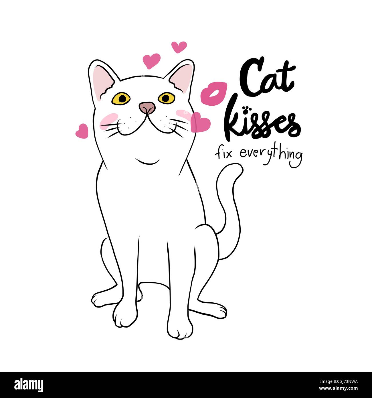 Cat kisses fix everything cartoon vector illustration Stock Vector ... Cat kisses fix everything cartoon vector illustration Stock Vector ...