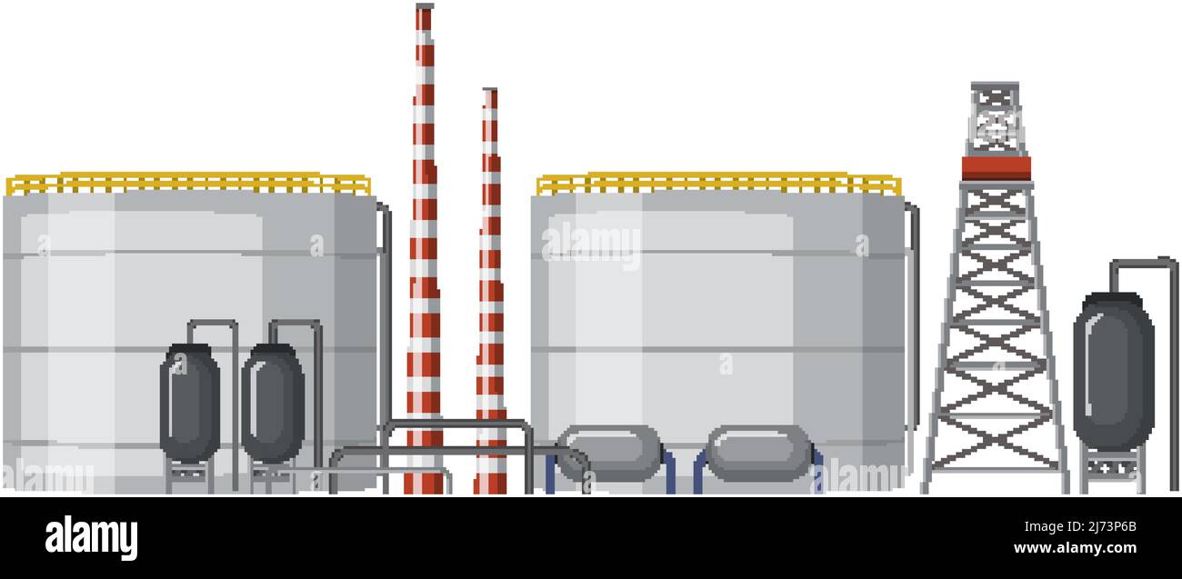 Oil industry factory cartoon design illustration Stock Vector Image ...
