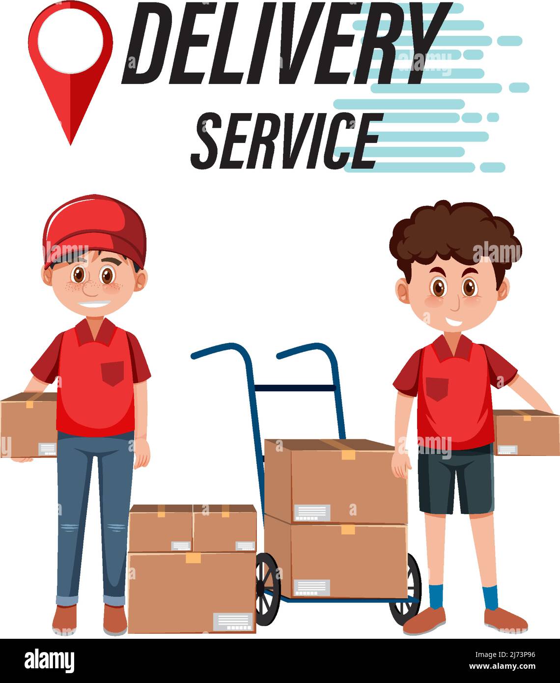 Delivery man with packages illustration Stock Vector Image & Art - Alamy