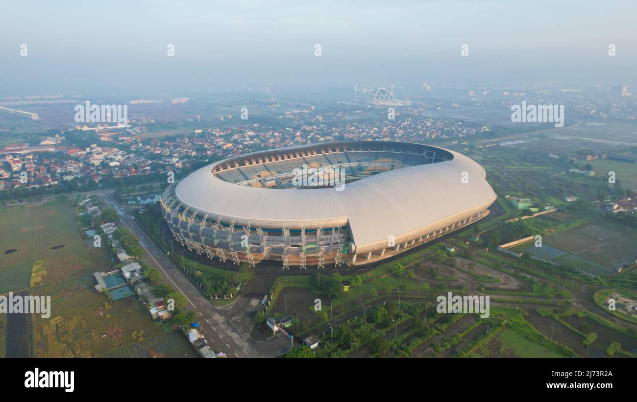 Aerial view of the Beautiful scenery Gelora Bandung Lautan Api (GBLA ...