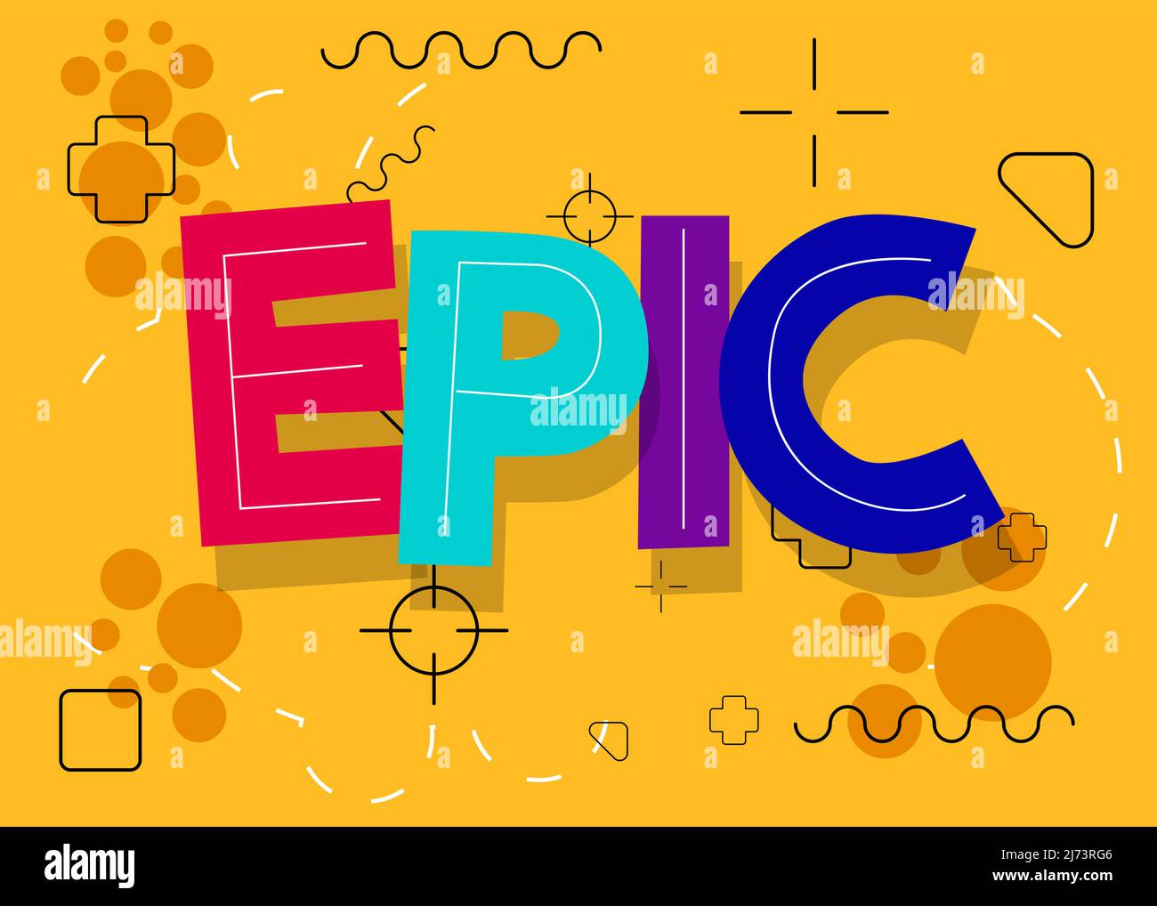 Epic. Word written with Children's font in cartoon style Stock Vector ...