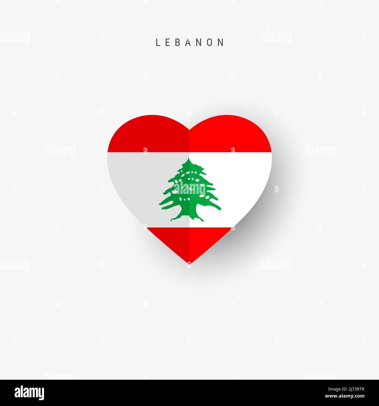 Lebanon heart shaped flag. Origami paper cut Lebanese national banner ...