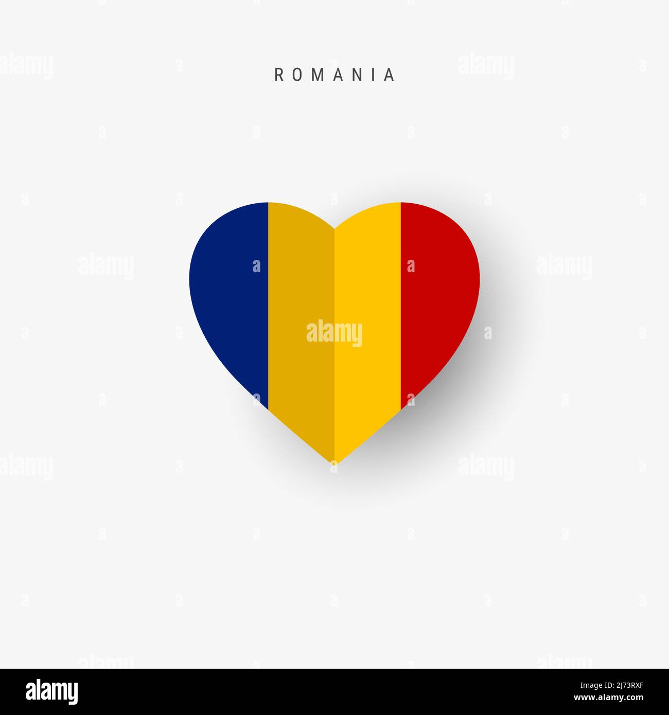 Romania heart shaped flag. Origami paper cut Romanian national banner ...