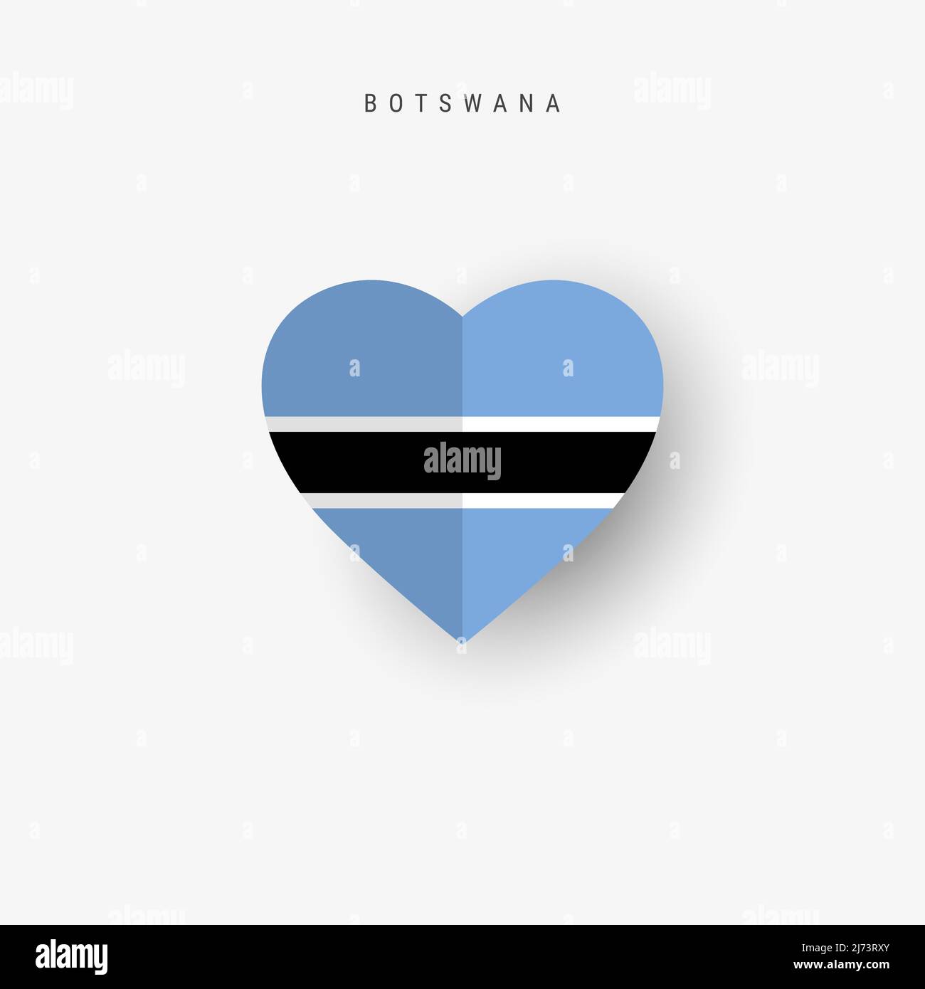 Botswana heart shaped flag. Origami paper cut Republic of Botswana ...