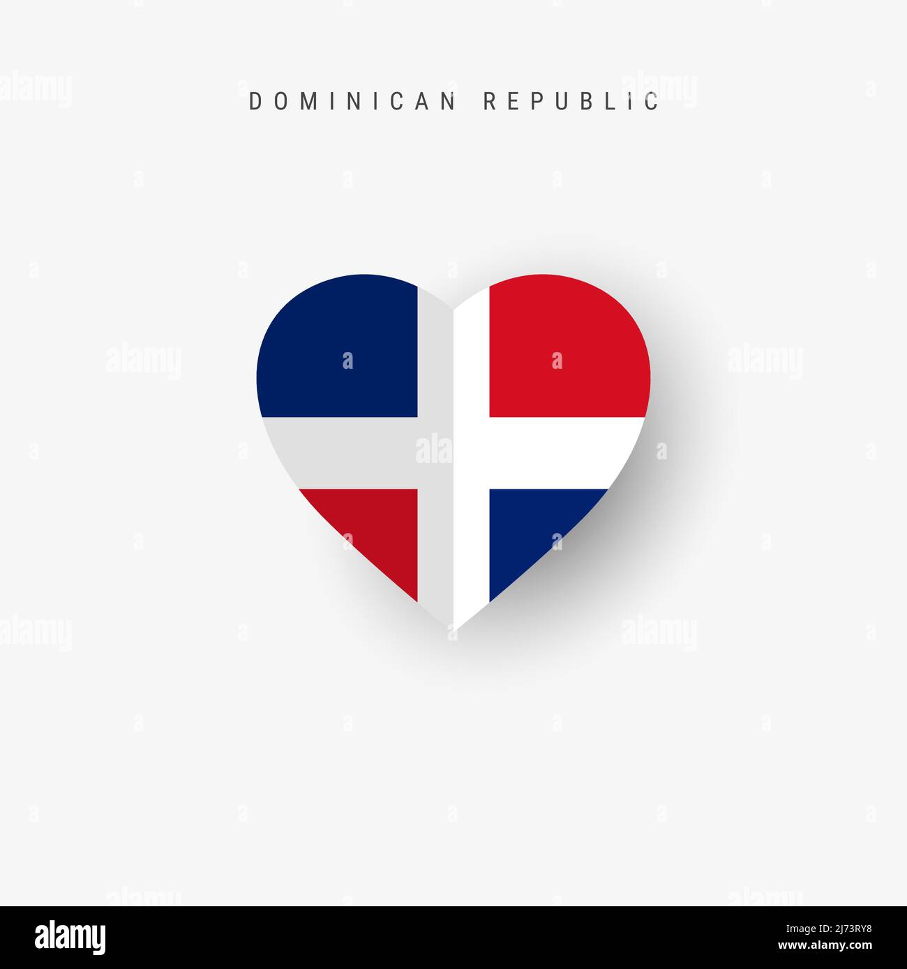 Dominican Republic heart shaped flag. Origami paper cut Republica ...