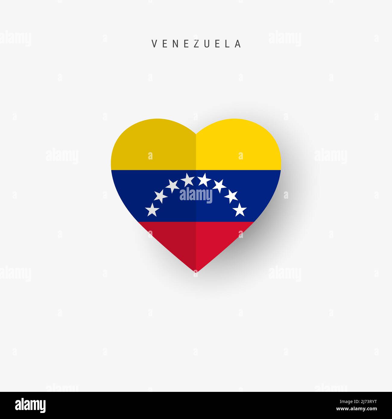 Venezuela heart shaped flag. Origami paper cut Venezuelan national ...