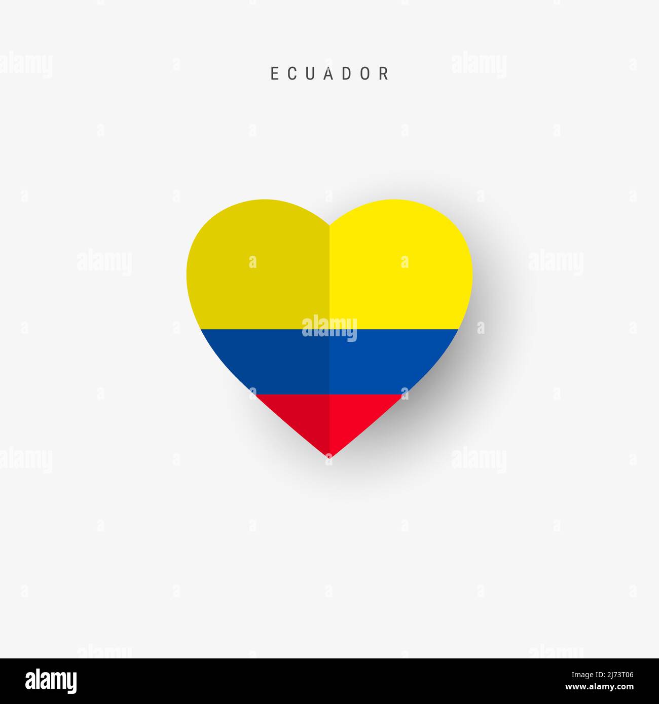 Ecuador heart shaped flag. Origami paper cut Ecuadorian national banner ...