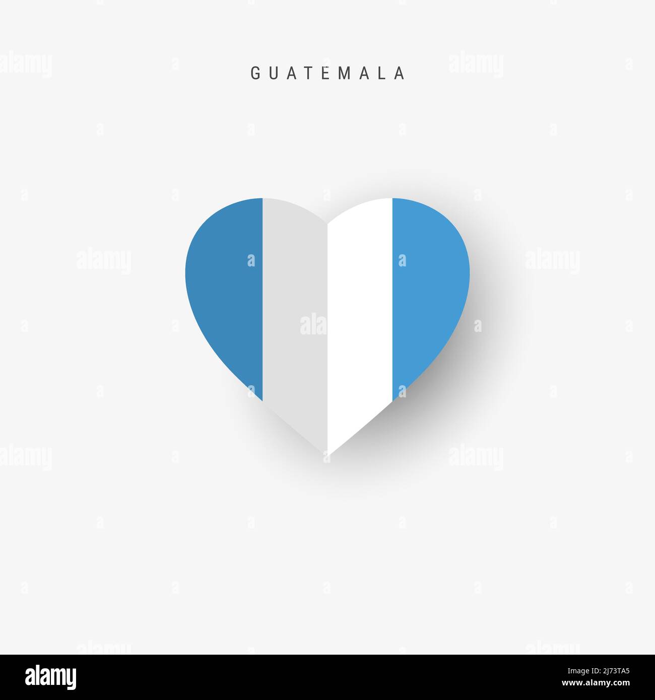 Guatemala heart shaped flag. Origami paper cut Guatemalan national ...