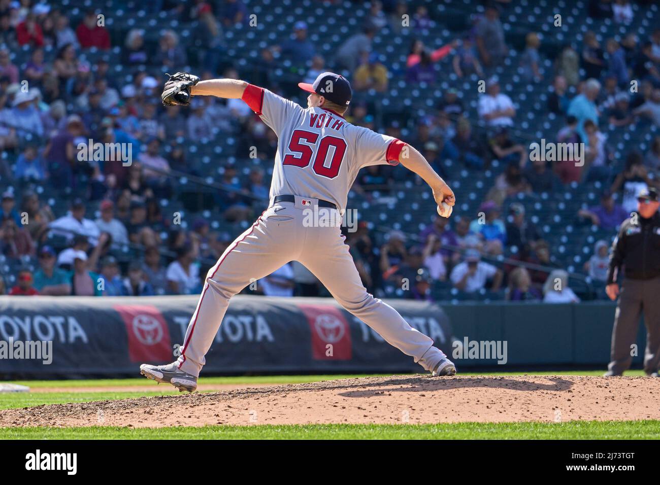 May 5 2022: Washington pitcher Austin Voth (50) throws a pitch during ...
