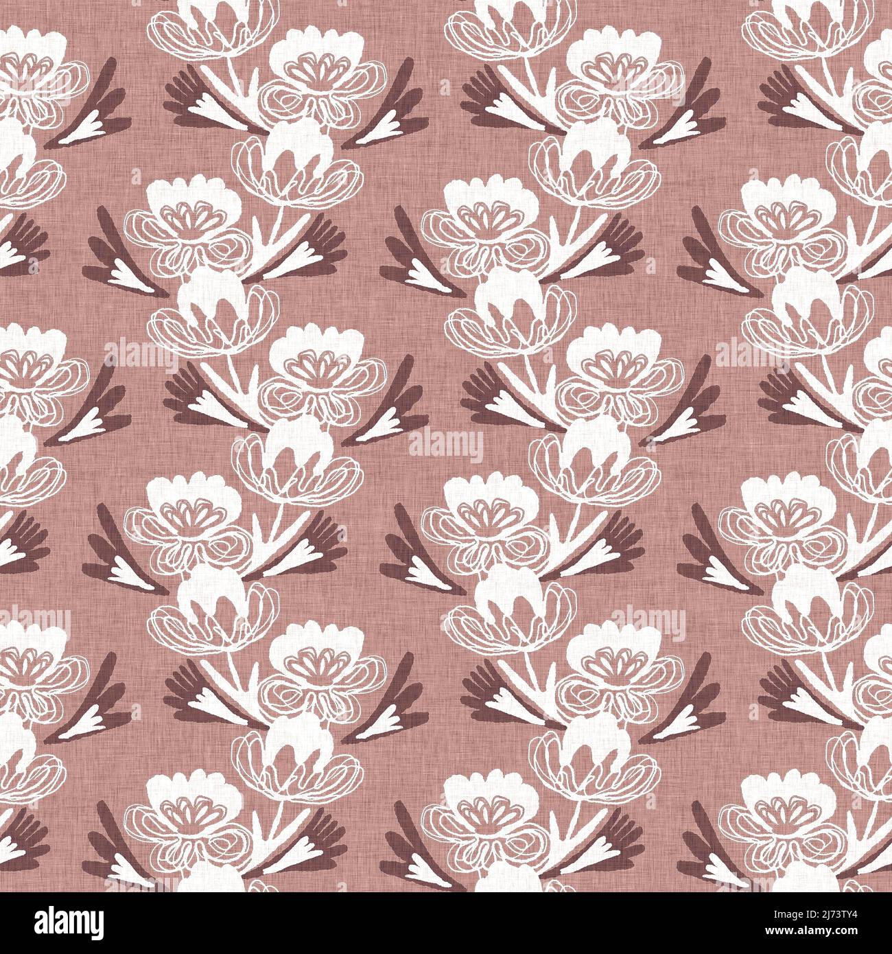 Gender neutral dark pink flower seamless raster background. Simple ...