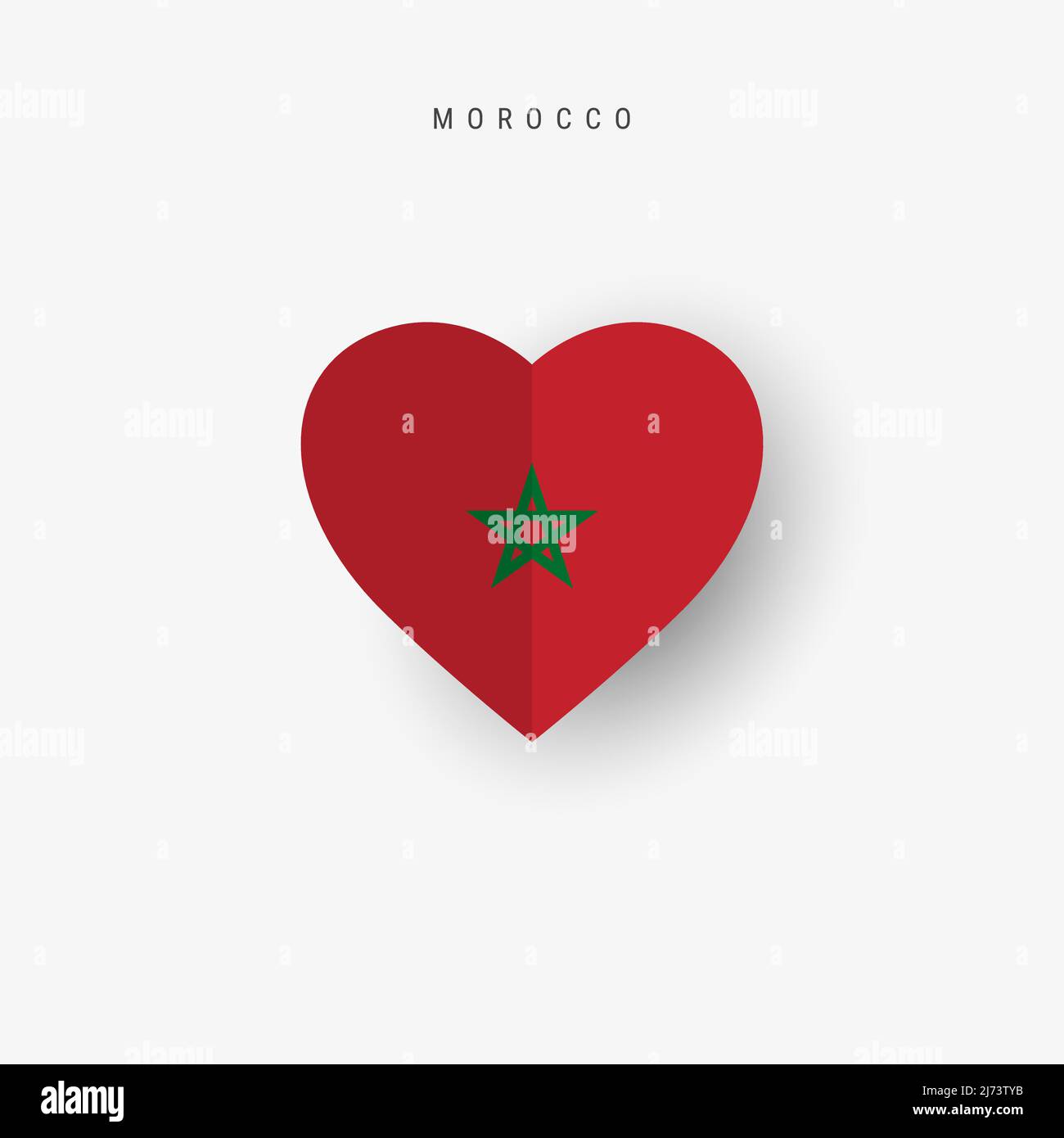 Morocco heart shaped flag. Origami paper cut Moroccan national banner ...