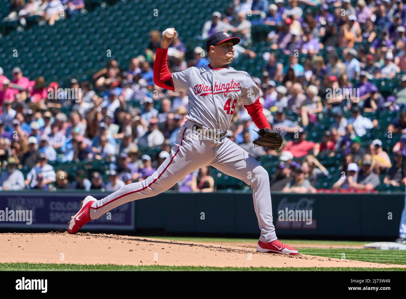 May 5 2022: Washington pitcher Aaron Sanchez (45) throws a pitch during ...