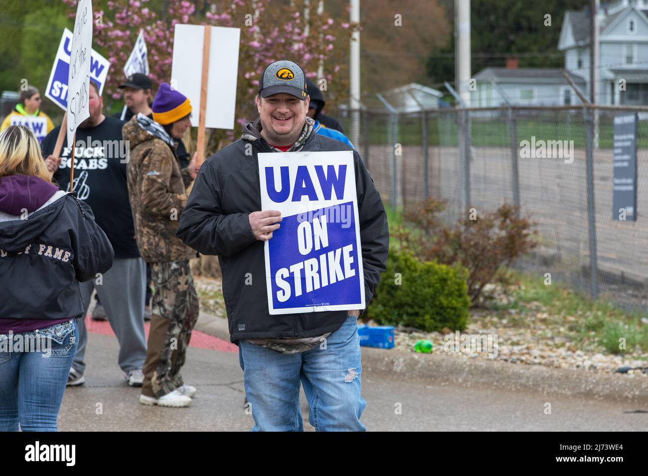 Heavy rain drenched picketers on Day 4 of the UAW Strike against CNH ...