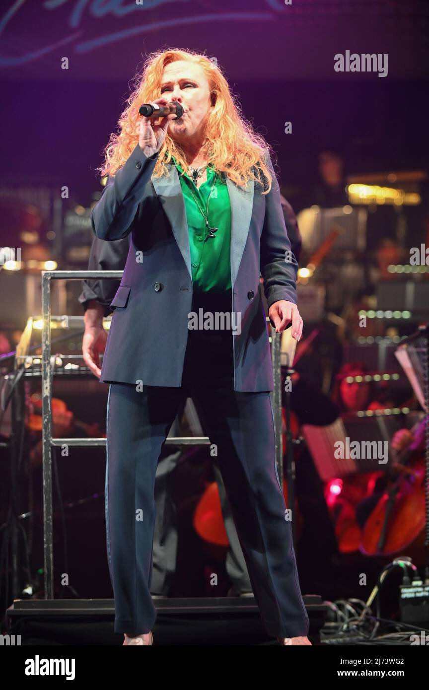 Lead singer Carol Decker of TPau band performs at 80s Classical Concert ...
