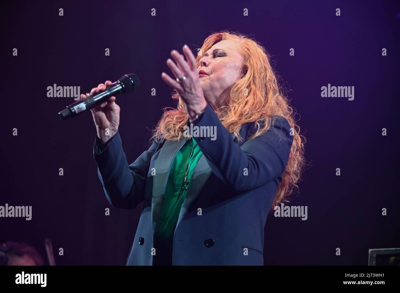 Lead singer Carol Decker of TPau band performs at 80s Classical Concert ...