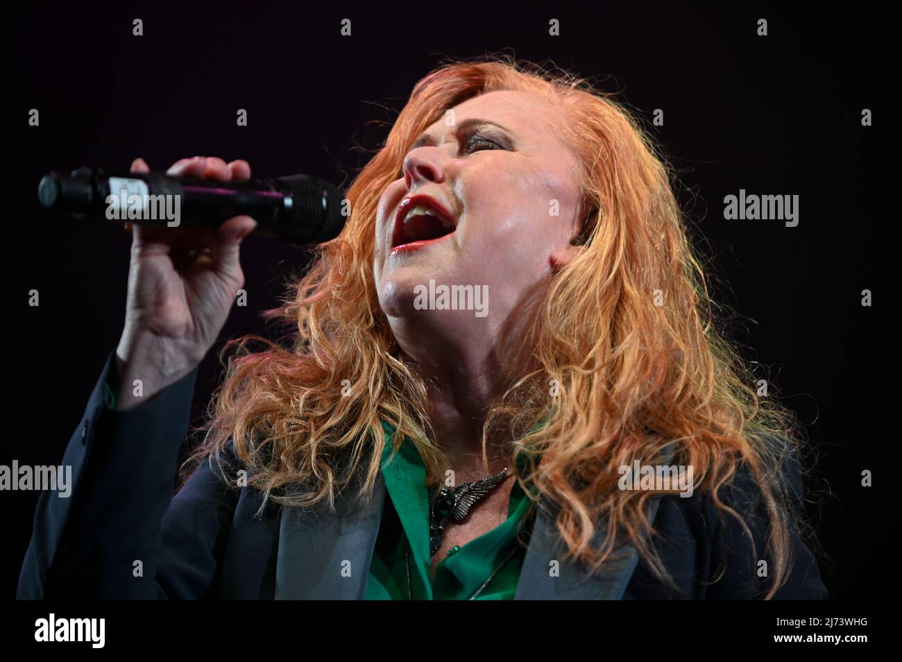 Lead singer Carol Decker of TPau band performs at 80s Classical Concert ...