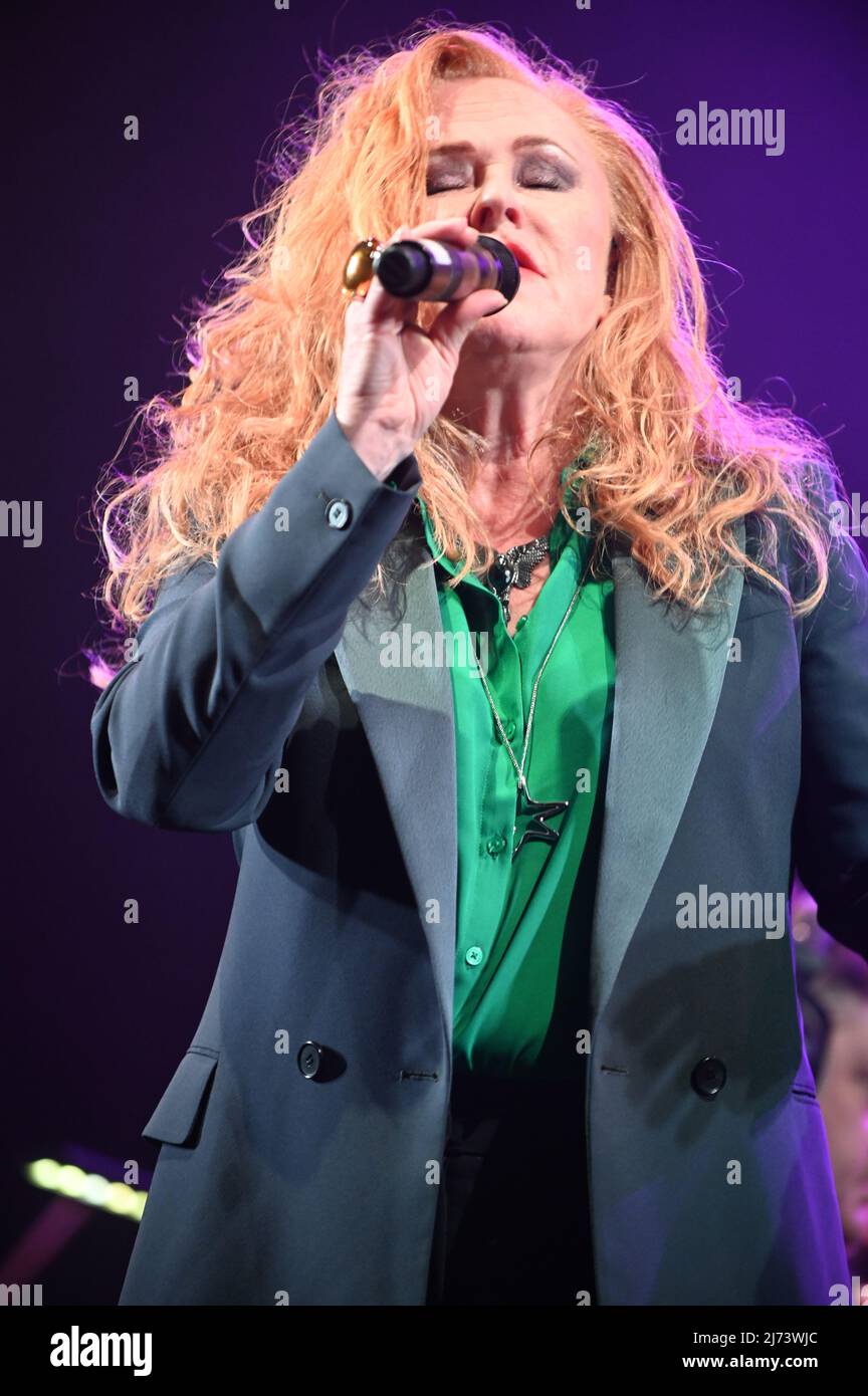 Lead singer Carol Decker of TPau band performs at 80s Classical Concert ...