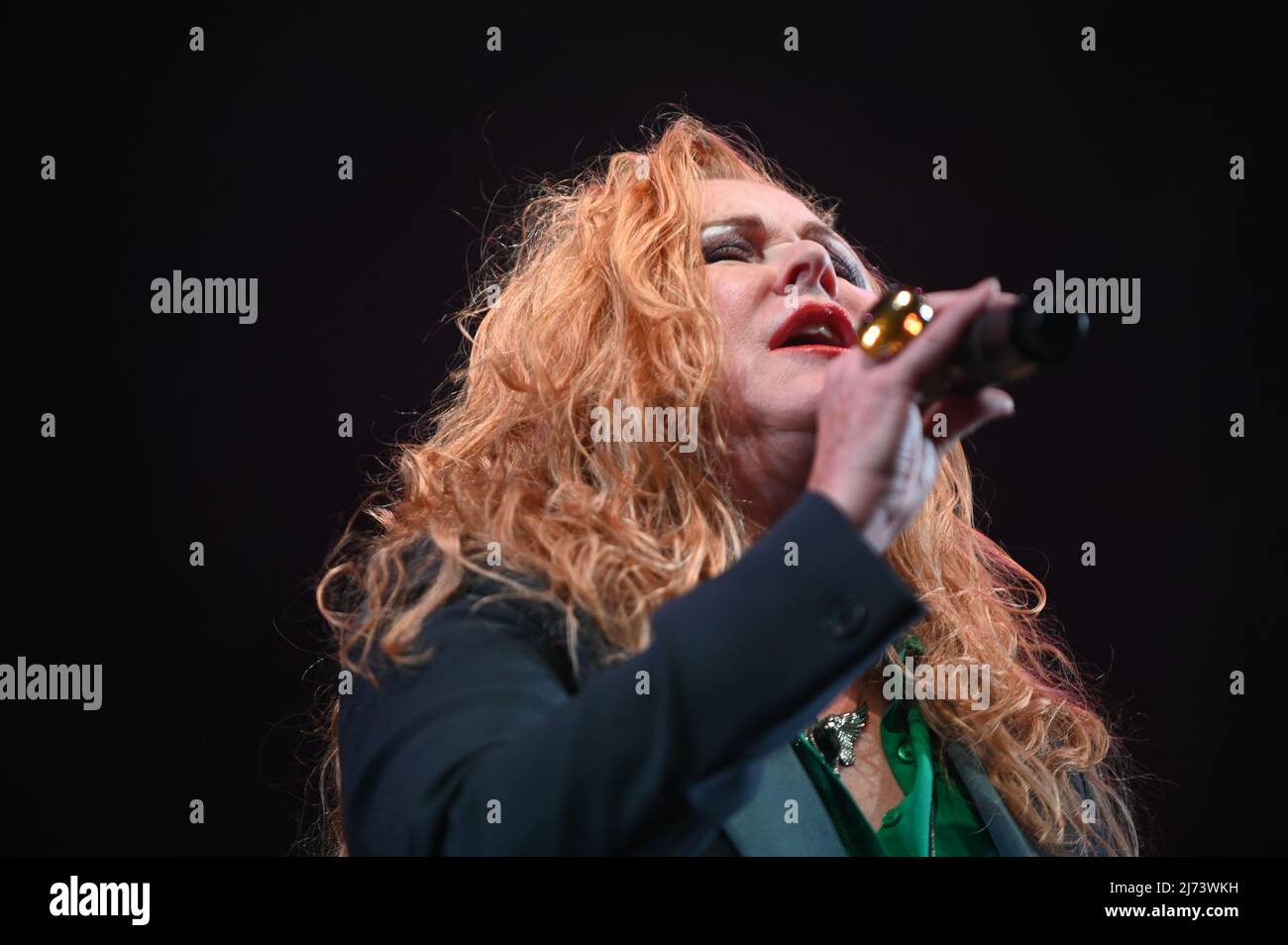 Lead singer Carol Decker of TPau band performs at 80s Classical Concert ...