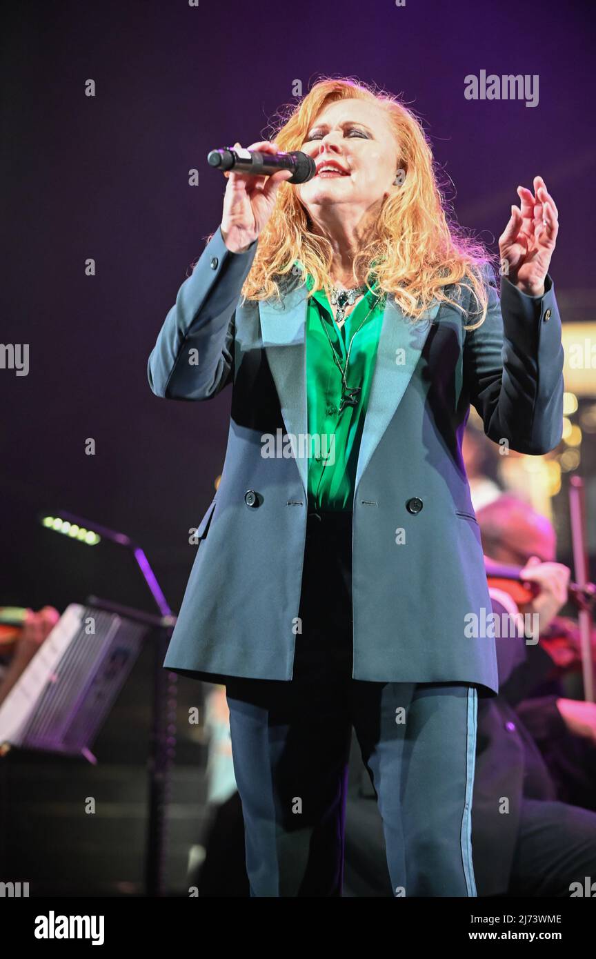 Lead singer Carol Decker of TPau band performs at 80s Classical Concert ...