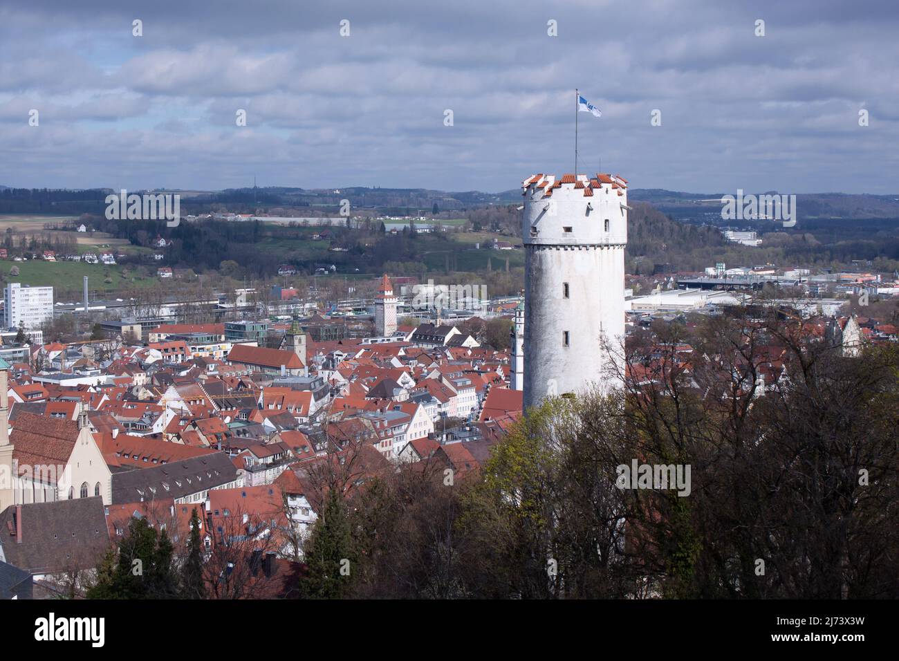 Ravensburg is a city of towers and gates. View of the city from ...